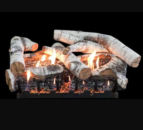 LS24CBS 24" SUPER BIRCH LOG, VF, 6 PCS, BURNCRETE, USE IN SLOPE GLAZE ...